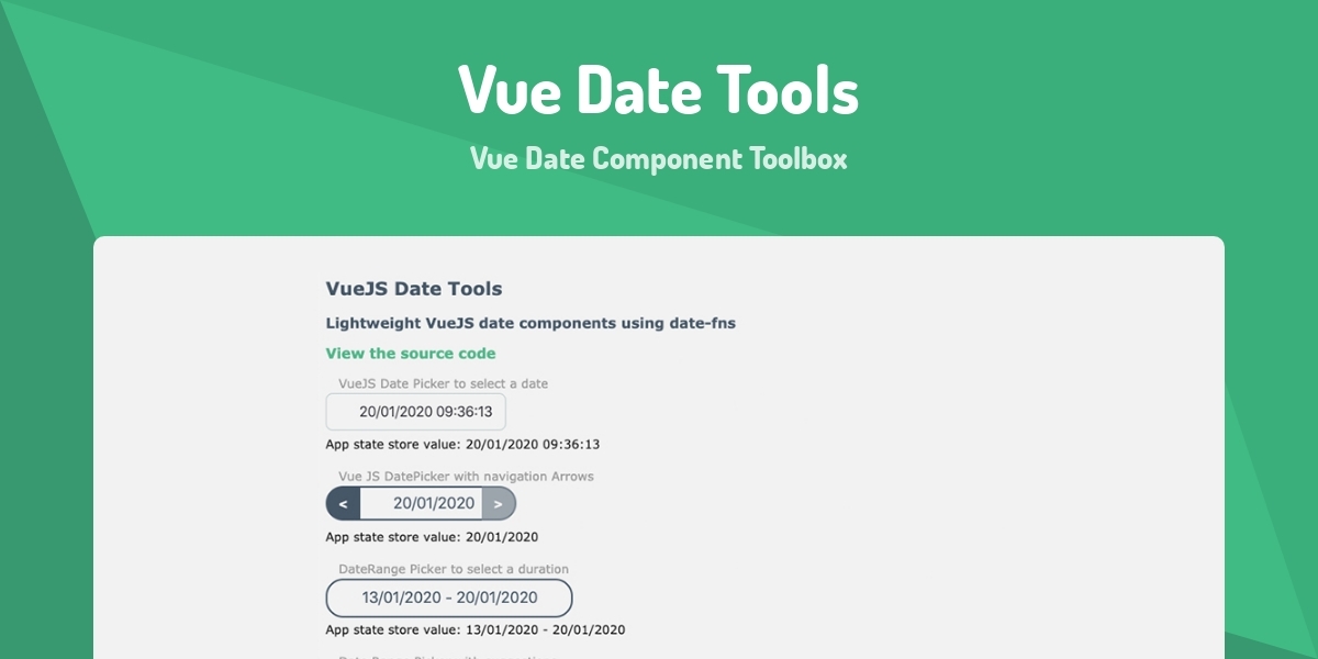 Vue Date Tools Vue Date Component Toolbox Made With Vuejs
